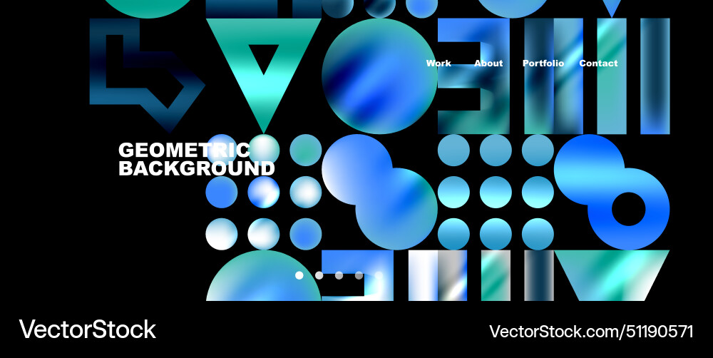 A geometric background with blue circles Vector Image