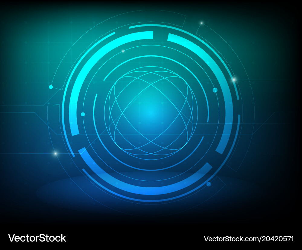 Abstract blue green circle digital technology Vector Image
