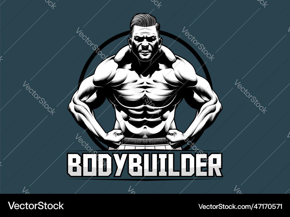 Bodybuilder seine Muskelmasse biegen Lizenzfreier Vektor