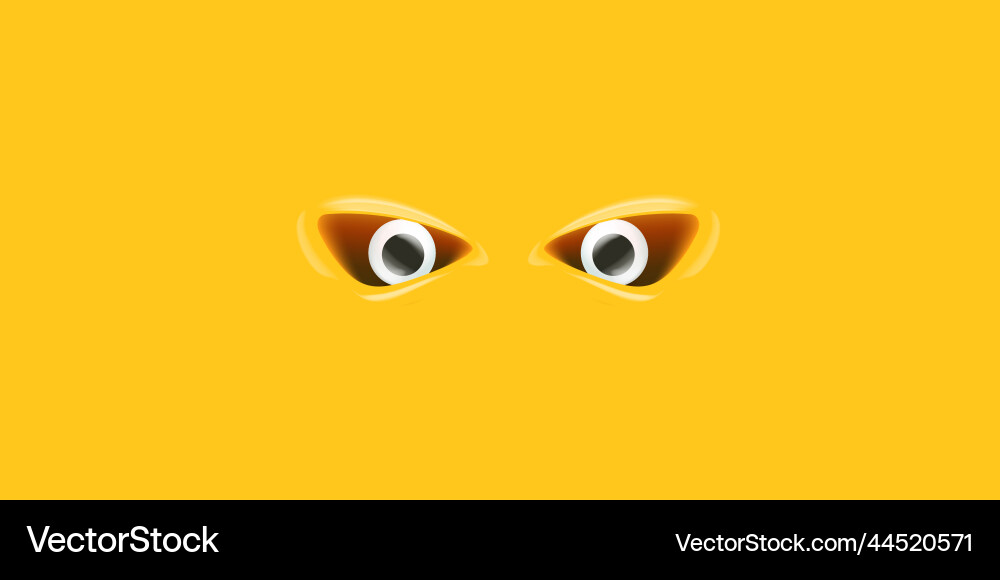 Cartoon eyes isolated on orange background Vector Image