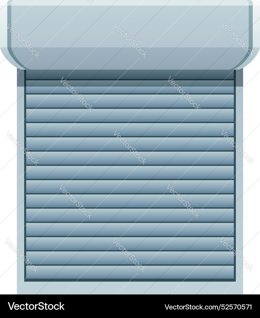 Closed metal rolling shutter door providing Vector Image