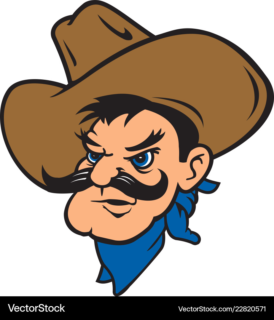 Cowboy head logo mascot Royalty Free Vector Image