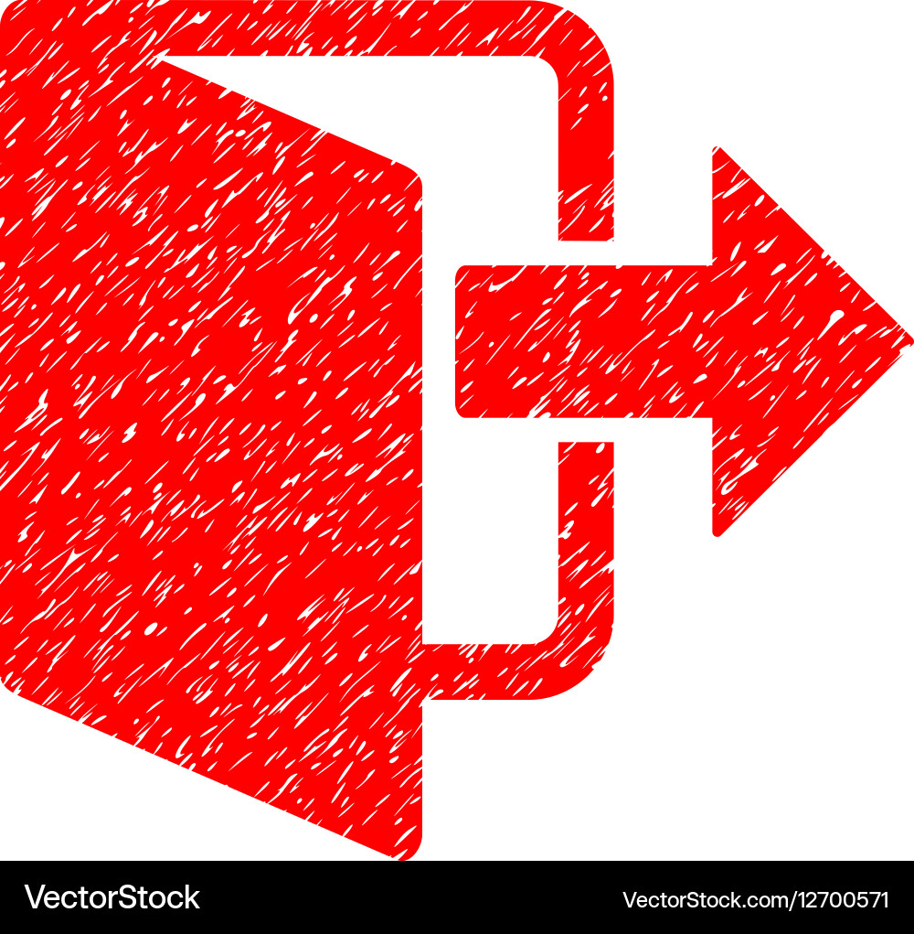Exit door grainy texture icon Royalty Free Vector Image