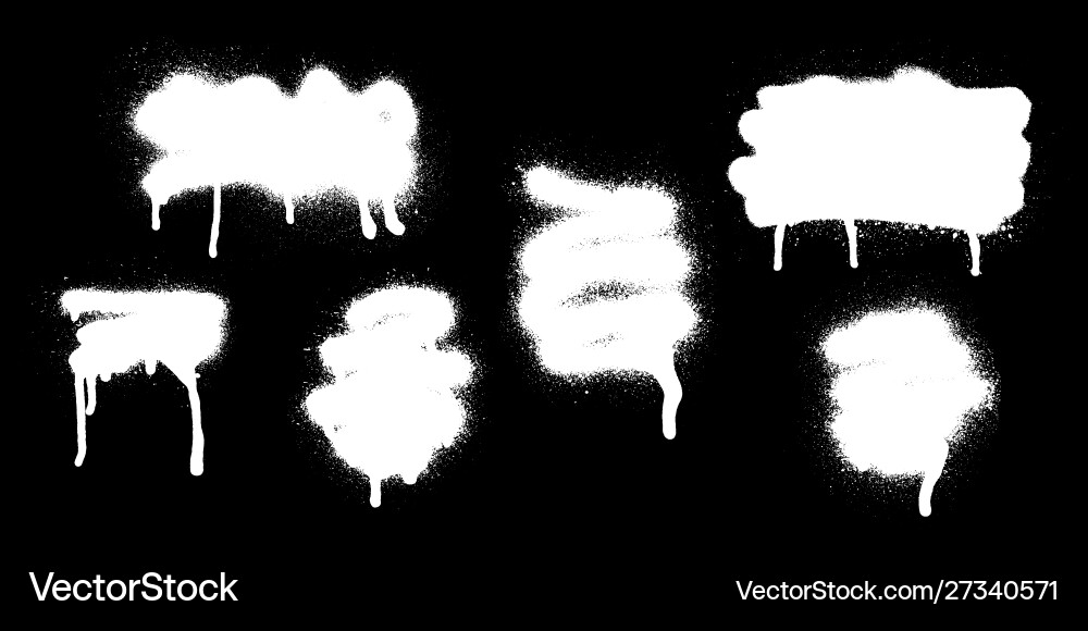 Graffiti spray banner set paint Royalty Free Vector Image