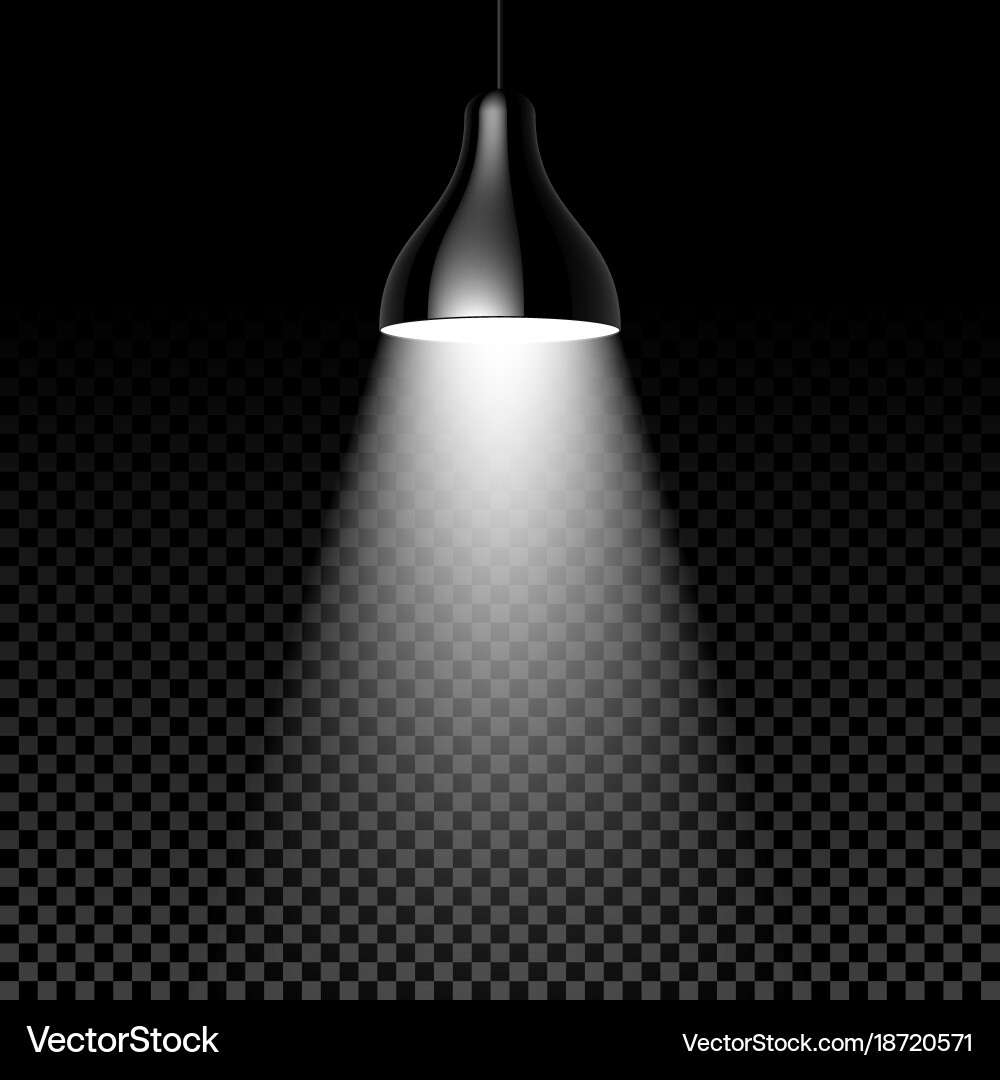 Hanging lamp on black transparent background Vector Image