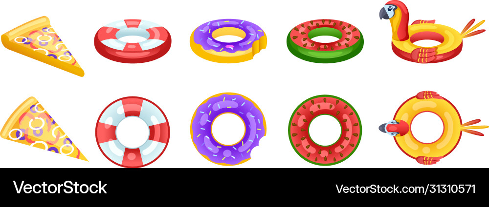 Inflatable float top view summer pool party Vector Image