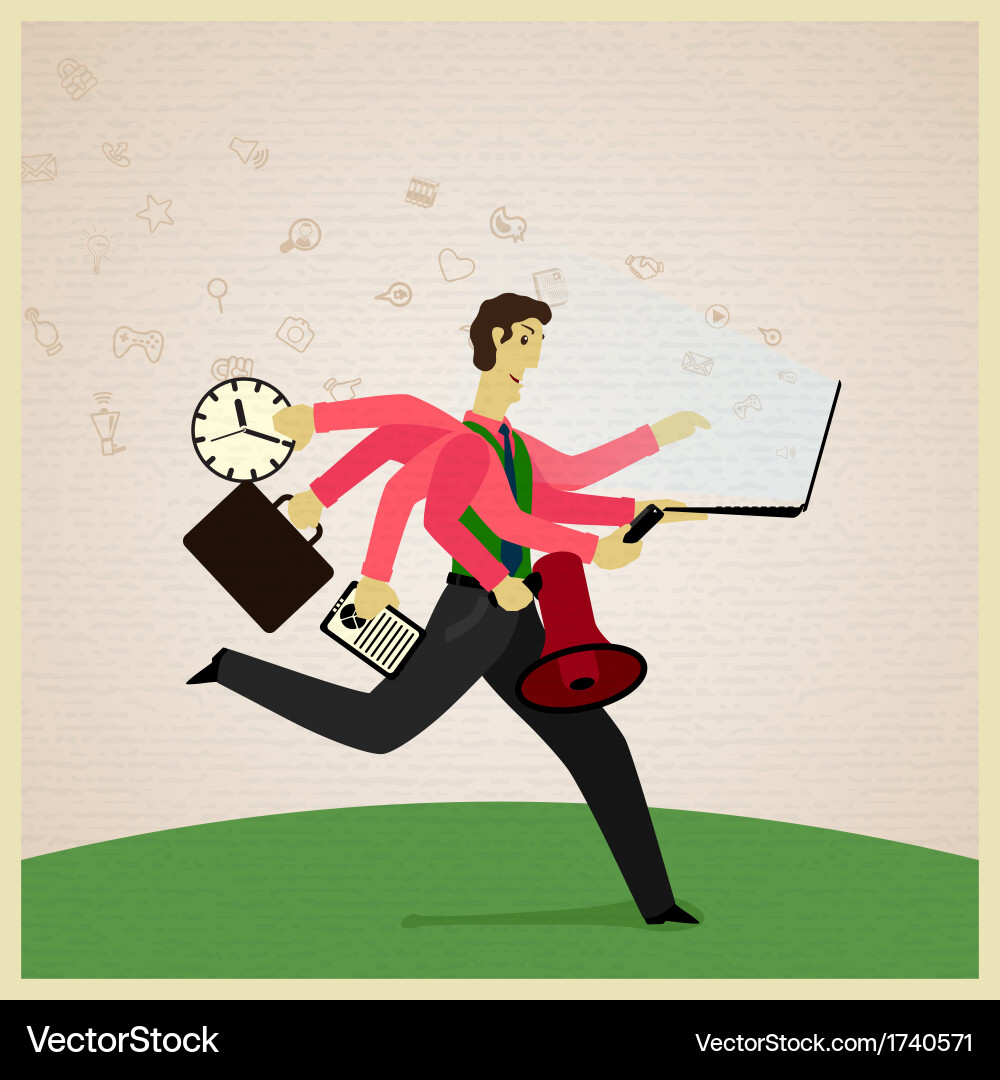 Multitasking Royalty Free Vector Image - VectorStock
