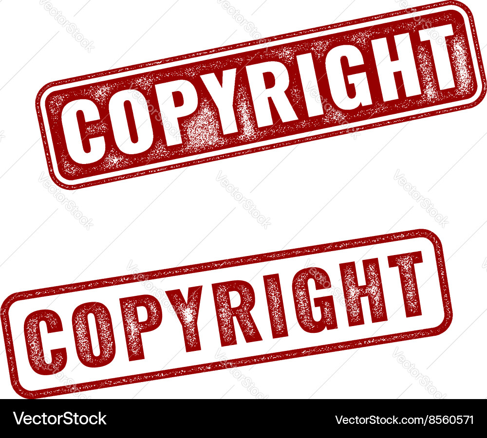 Red realistic copyright grunge rubber stamp Vector Image