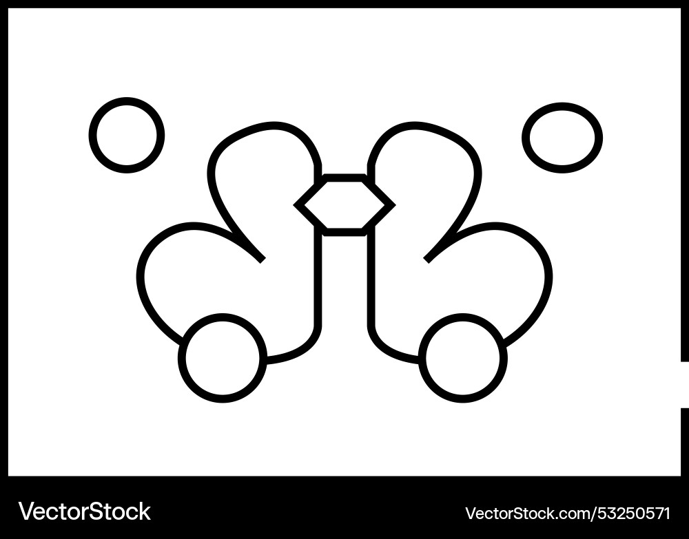 Rorschach test line icon flat Royalty Free Vector Image