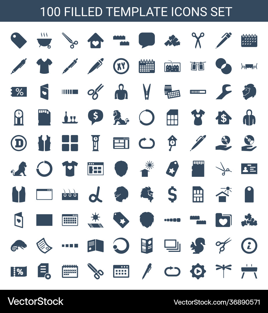 Template icons Royalty Free Vector Image - VectorStock