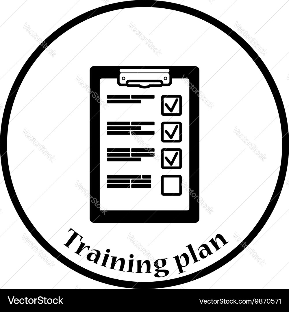 Training plan tablet icon Royalty Free Vector Image