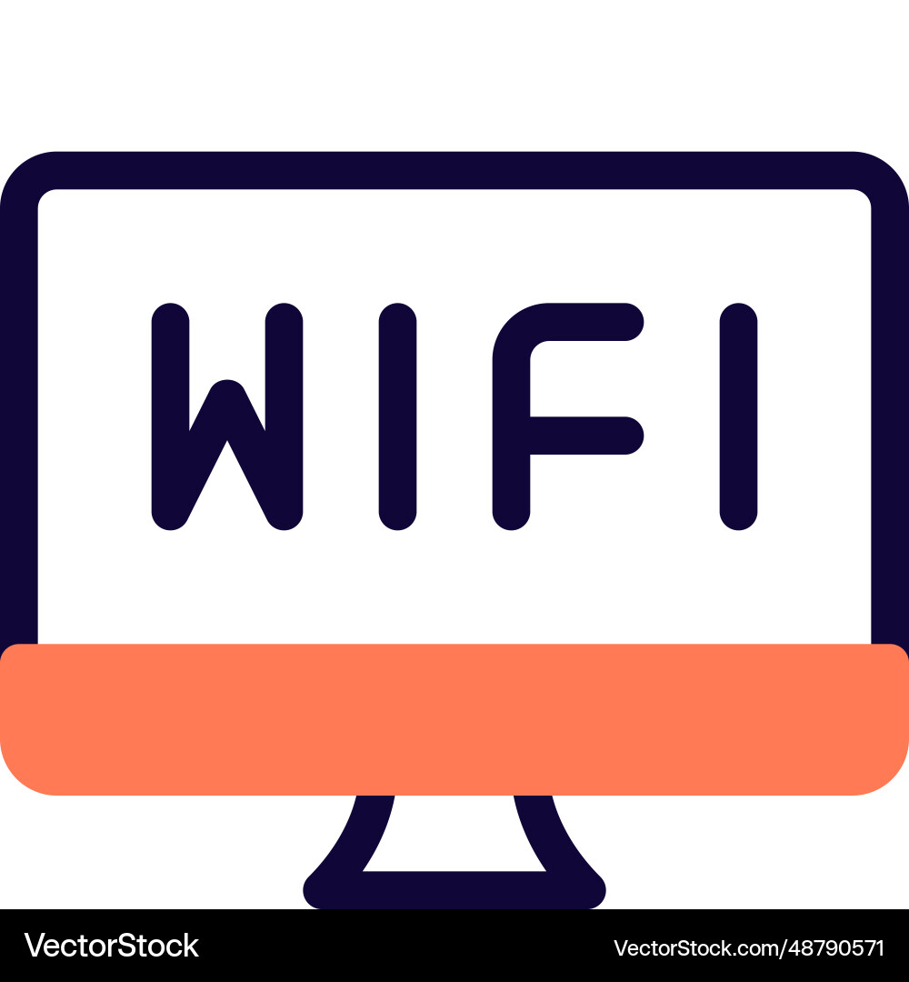 Wi-fi connection activated on desktop Royalty Free Vector