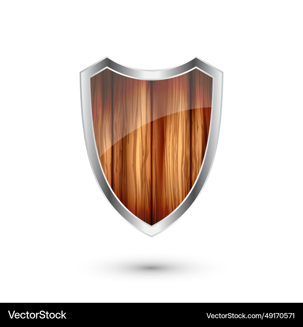 Wooden Shield Vector