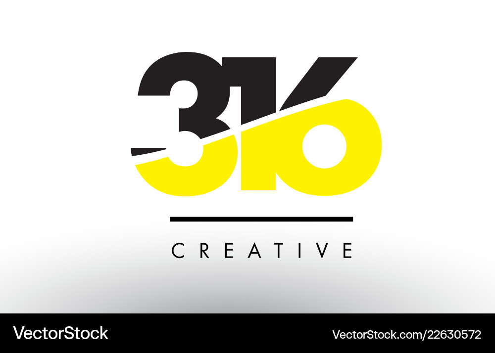 316 black and yellow number logo design Royalty Free Vector