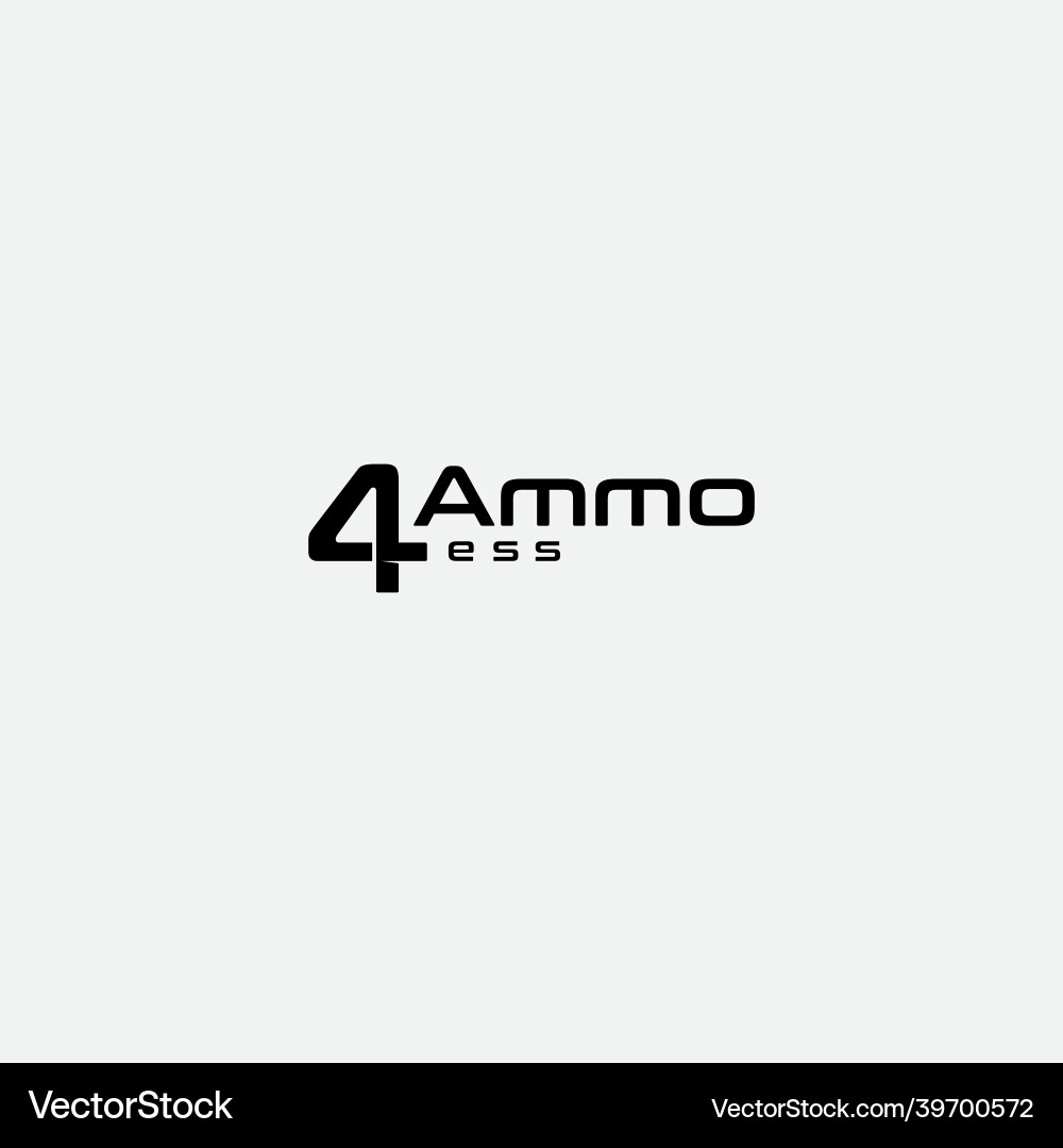 4 ammo logo shot gun modern game Royalty Free Vector Image