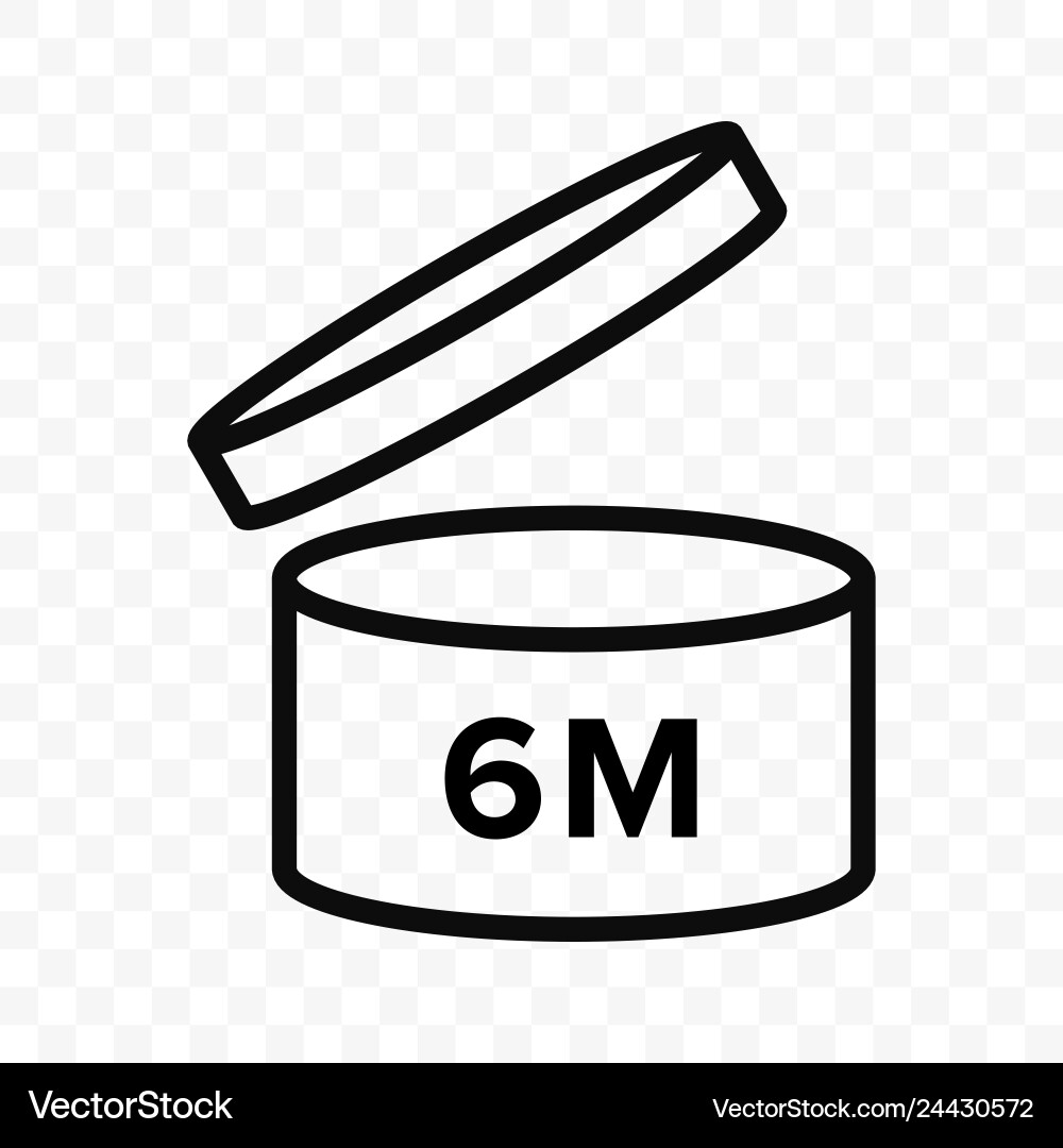 6m icon cosmetic open month life shelf Royalty Free Vector