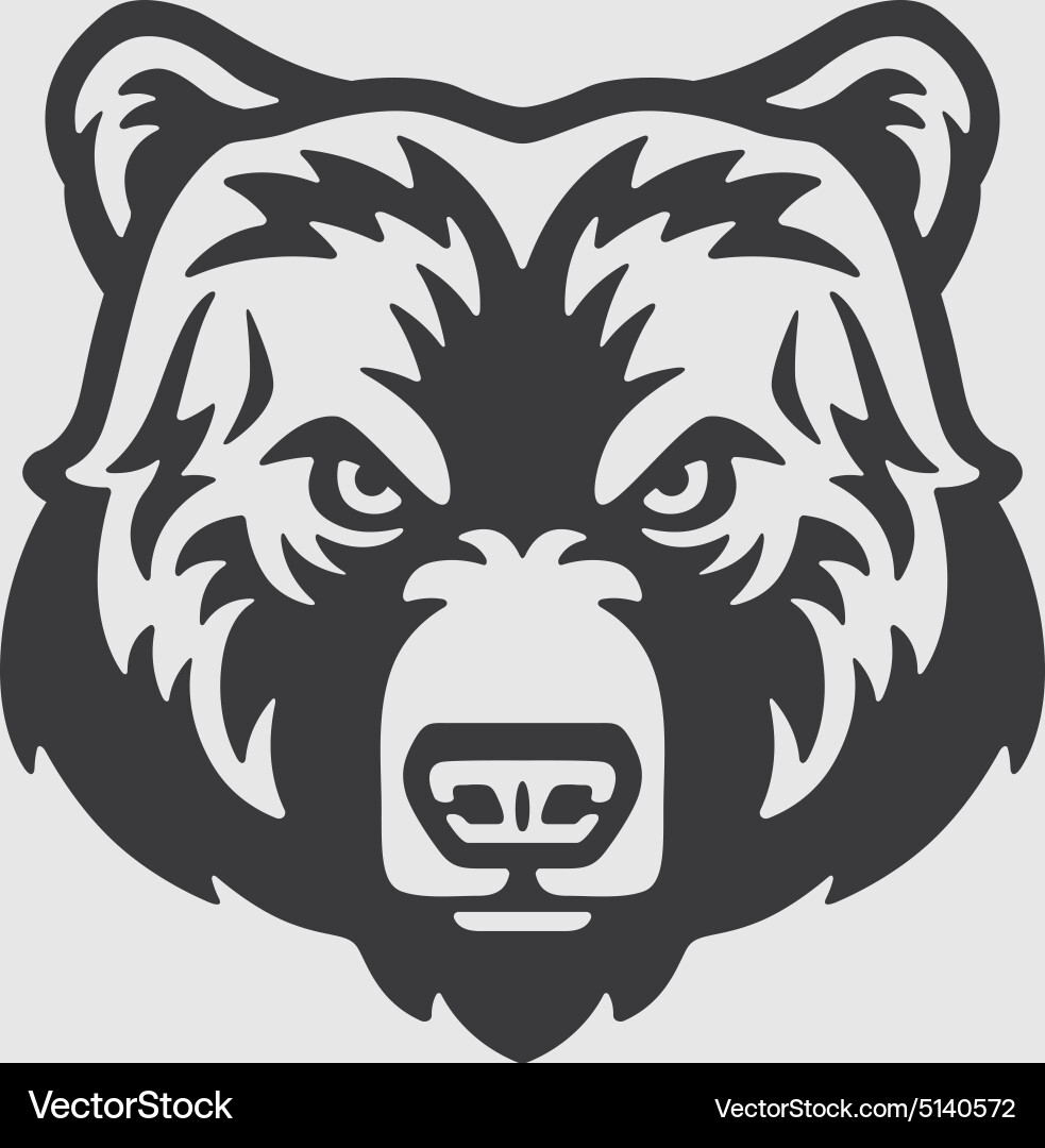 Aggressive Bear Head Logo Royalty Free Vector Image