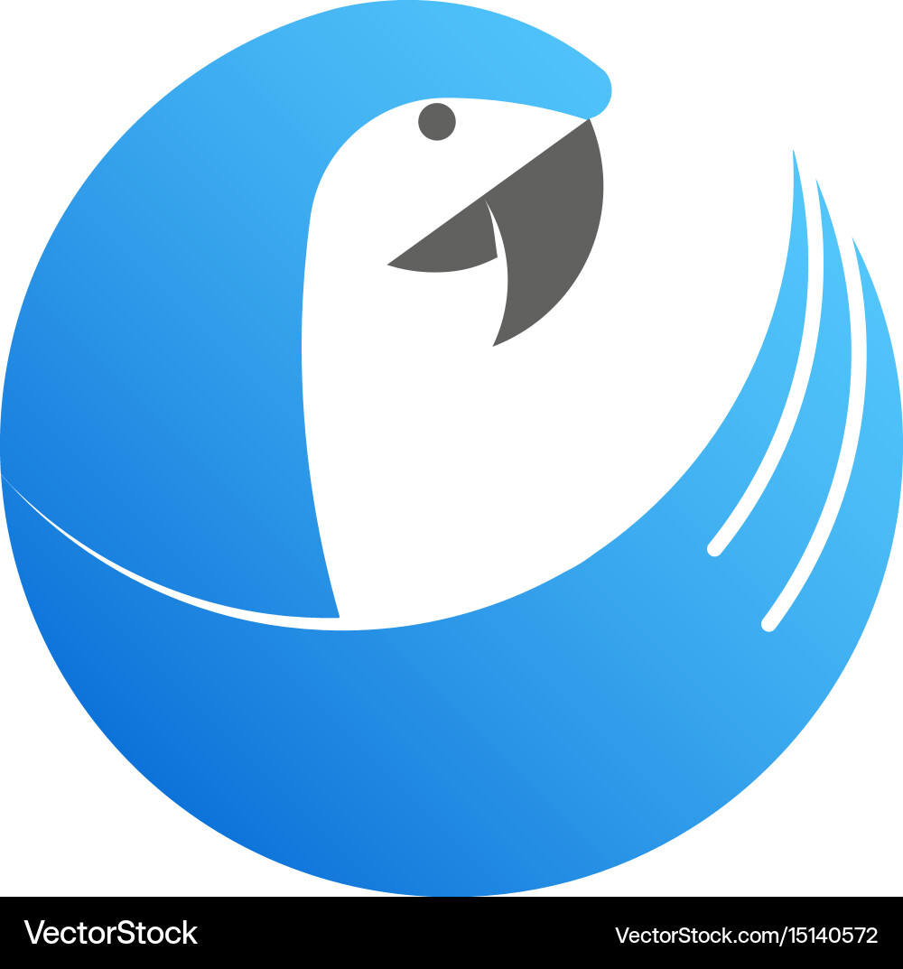 Blue Cockatoo Logo - Circle Motif Royalty Free Vector Image