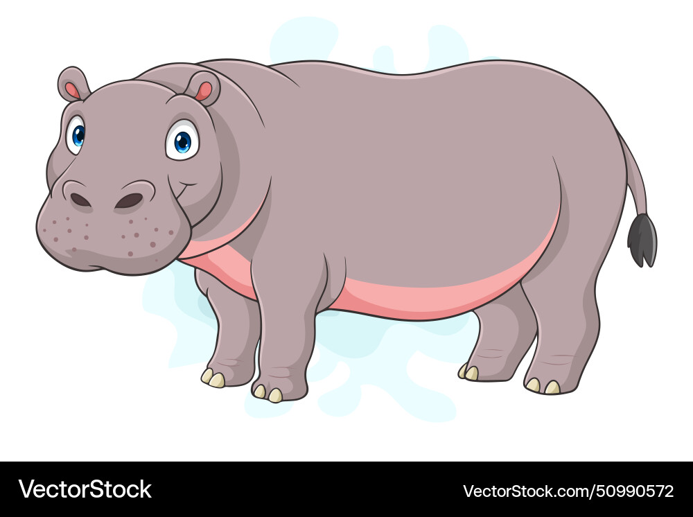 Cartoon hippopotamus on white background Vector Image