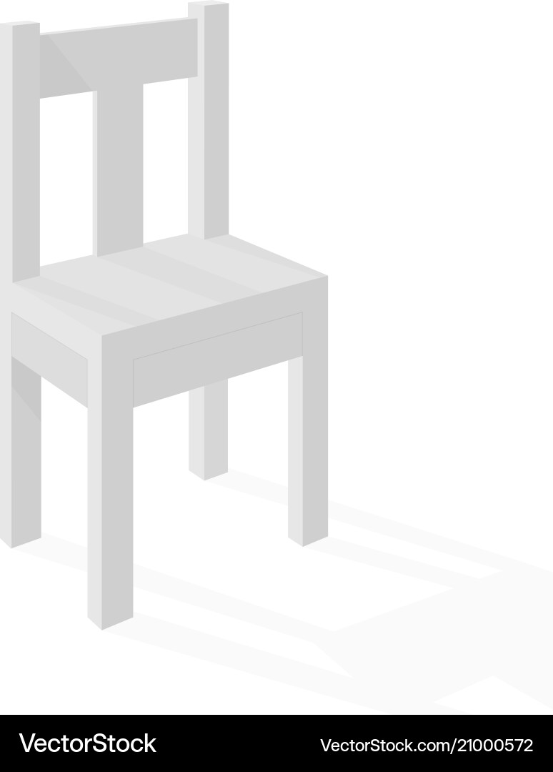 Chair white simple furniture element Royalty Free Vector