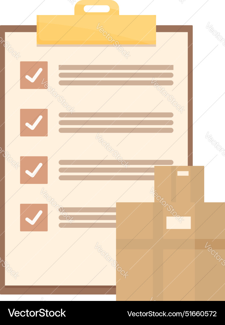 Clipboard showing checkmarked delivery checklist Vector Image