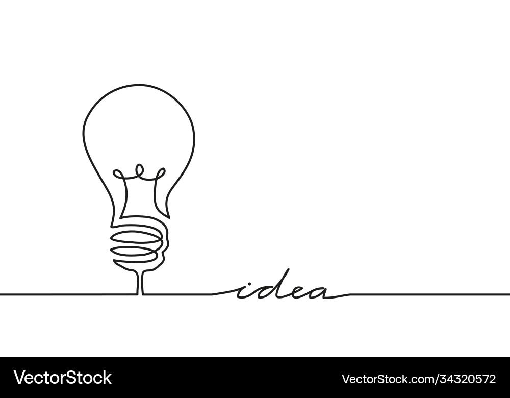 Continuous one line drawing electric light Vector Image