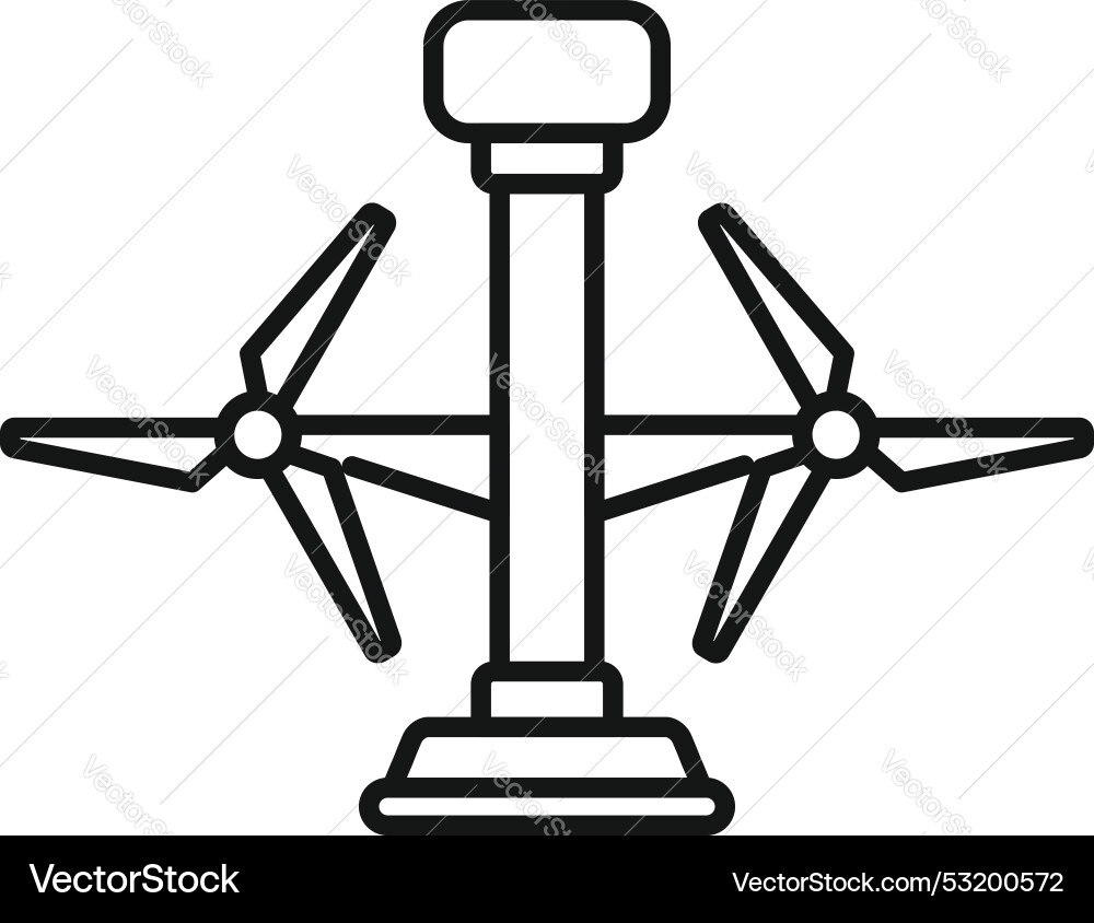 Double turbine wind power generator converting Vector Image