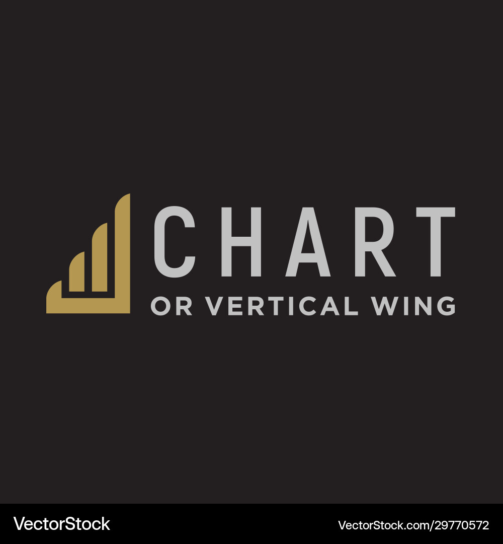 Financial Charts & Wings Logo Royalty Free Vector Image