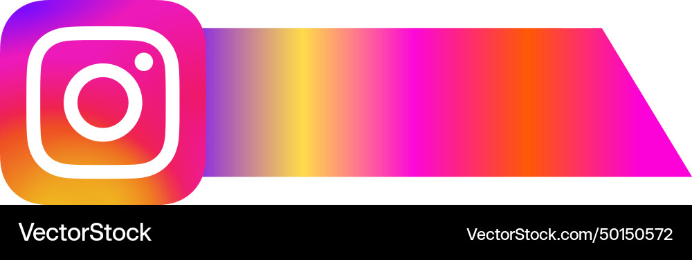 Follow us on instagram template sign Royalty Free Vector