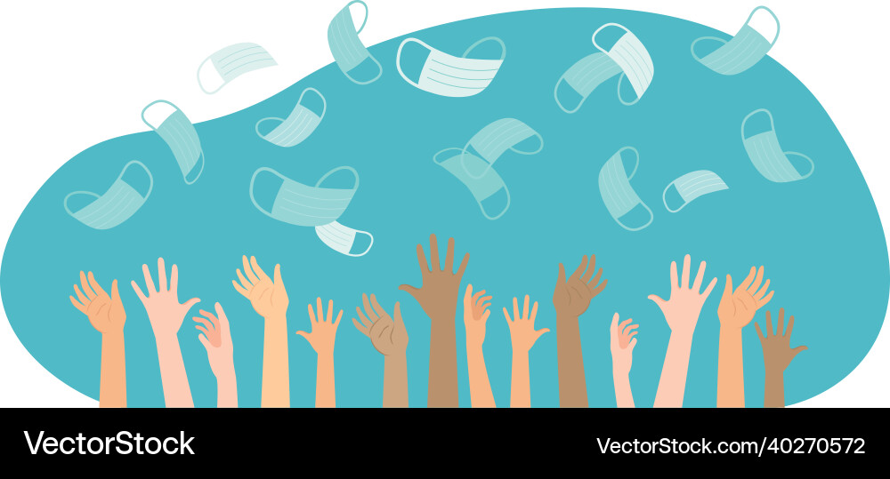 Freedom From Covid: Masks Rising Royalty Free Vector Image