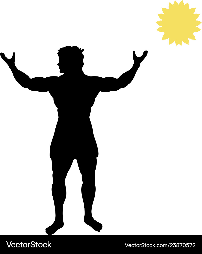 God light apollon silhouette ancient mythology Vector Image
