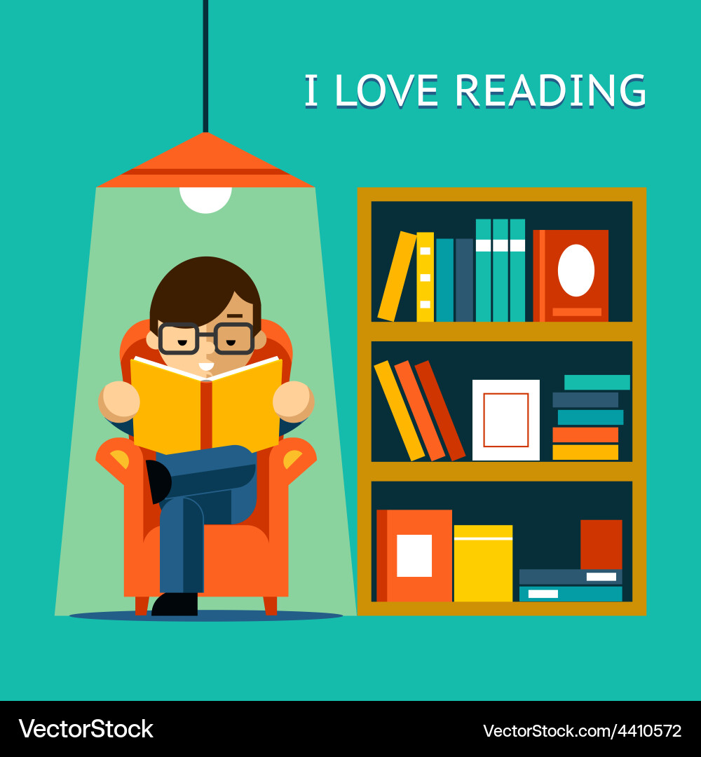 I love reading Royalty Free Vector Image - VectorStock