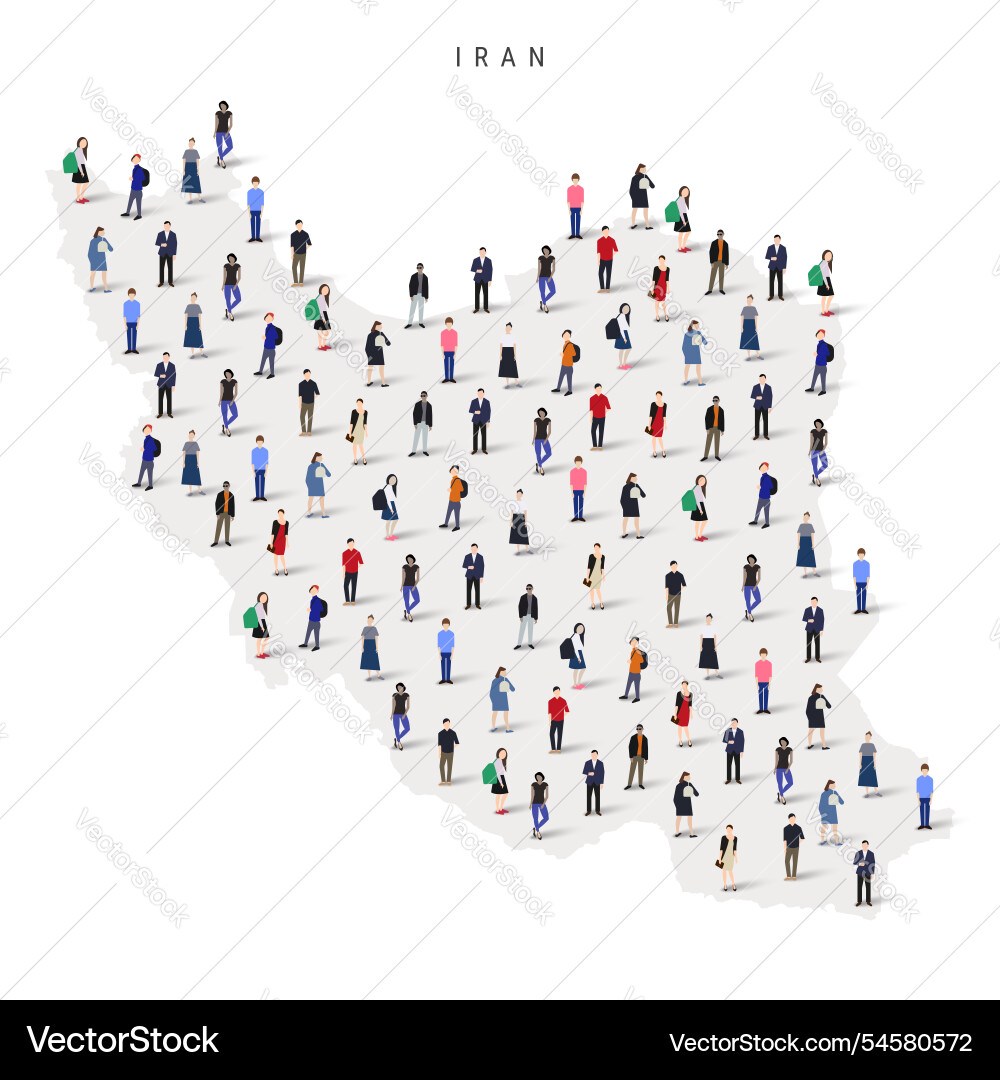 Iran population map large group of people Vector Image