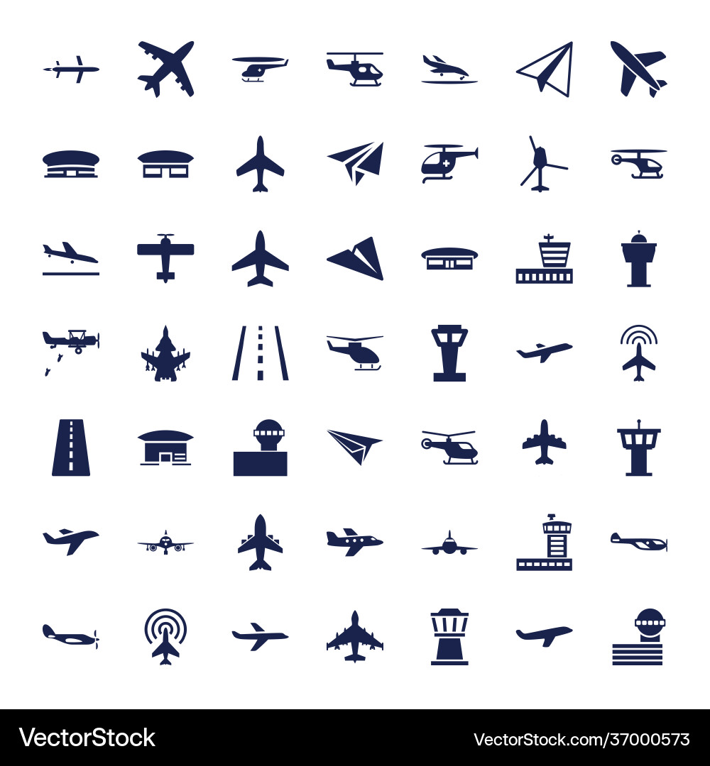 49 aviation icons Royalty Free Vector Image - VectorStock 49 aviation icons Royalty Free Vector Image - VectorStock
