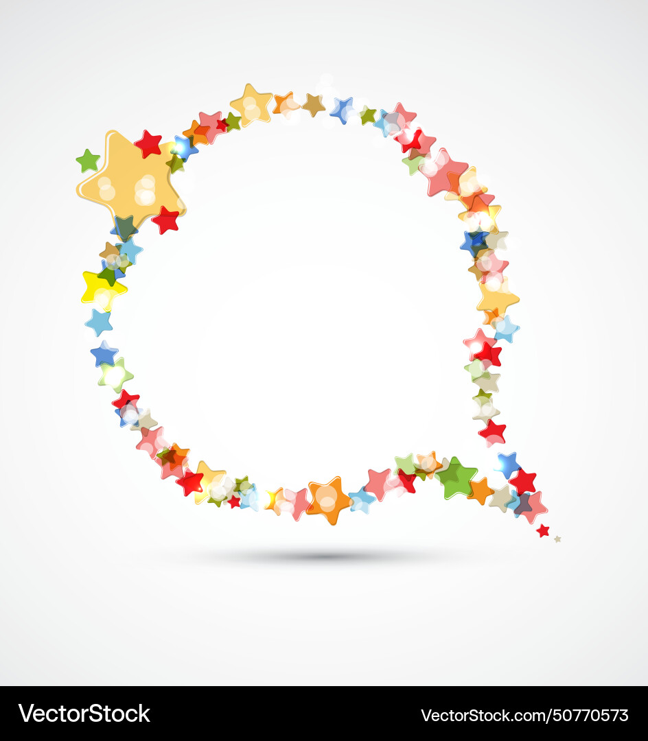 Abstract light color stars frame flying circle Vector Image