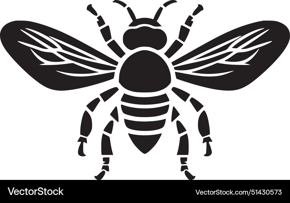 Bee - minimalist and flat logo Royalty Free Vector Image