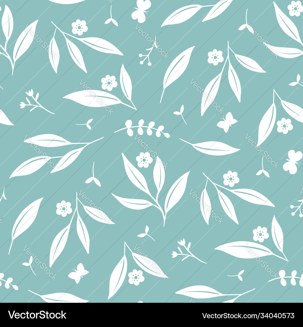 Blue seamless pattern ditsy flower print Vector Image