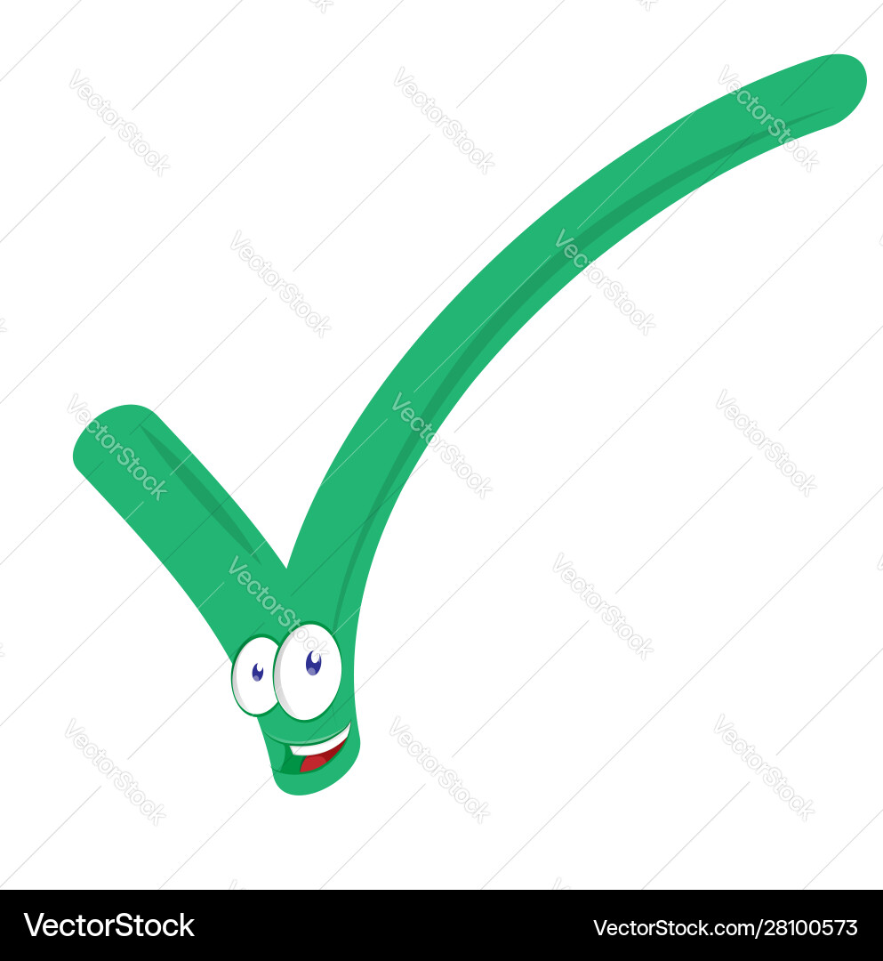Cartoon Checkmark Symbol Royalty Free Vector Image