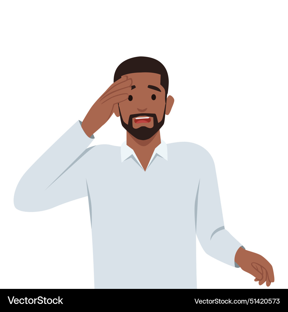 Confused and worried corporate man ceo manager Vector Image