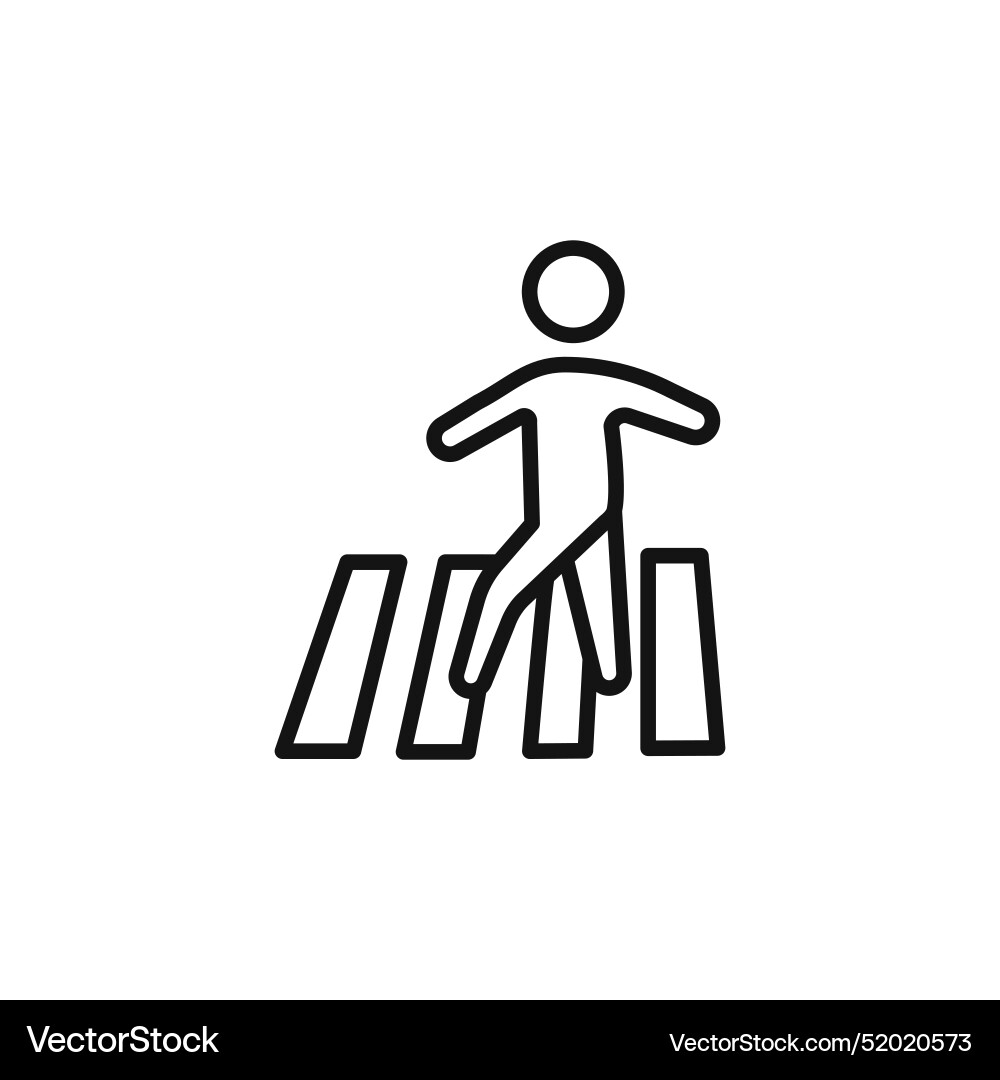 Crosswalk icon outline collection in black Vector Image