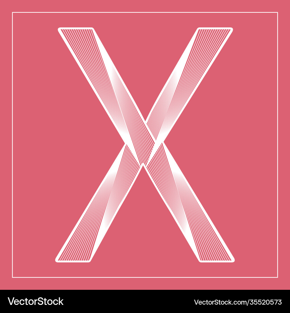 Decorative font stylized letter x Royalty Free Vector Image