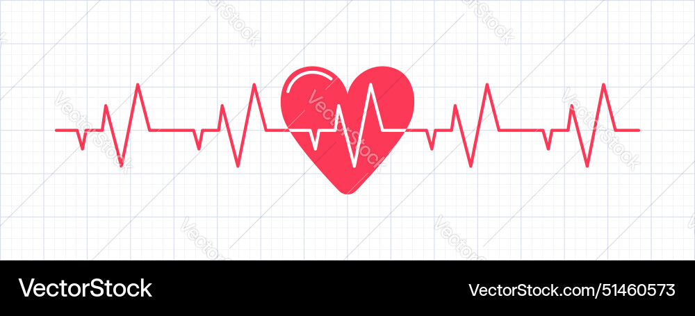 Electrocardiogram concept ecg line drawing heart Vector Image