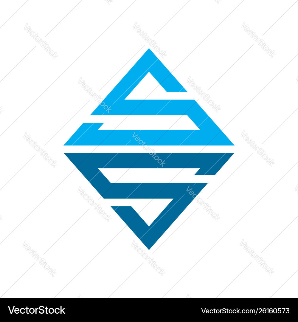 Emerald ss initials lettermark symbol logo design Vector Image