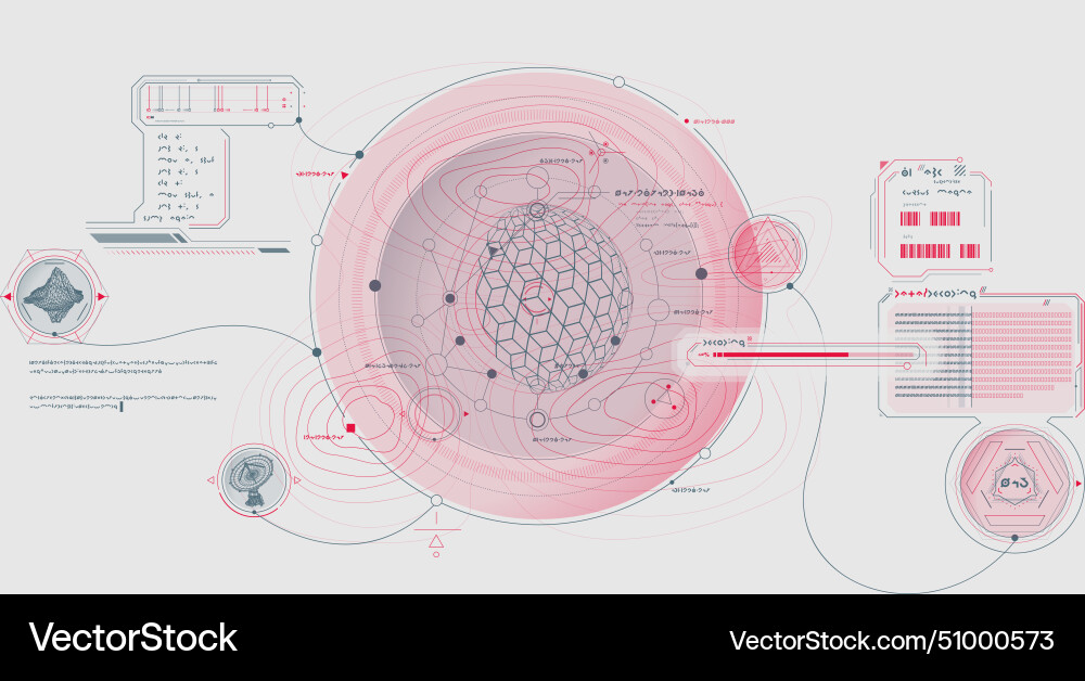 Exploration interface by sci-fi infographics Vector Image