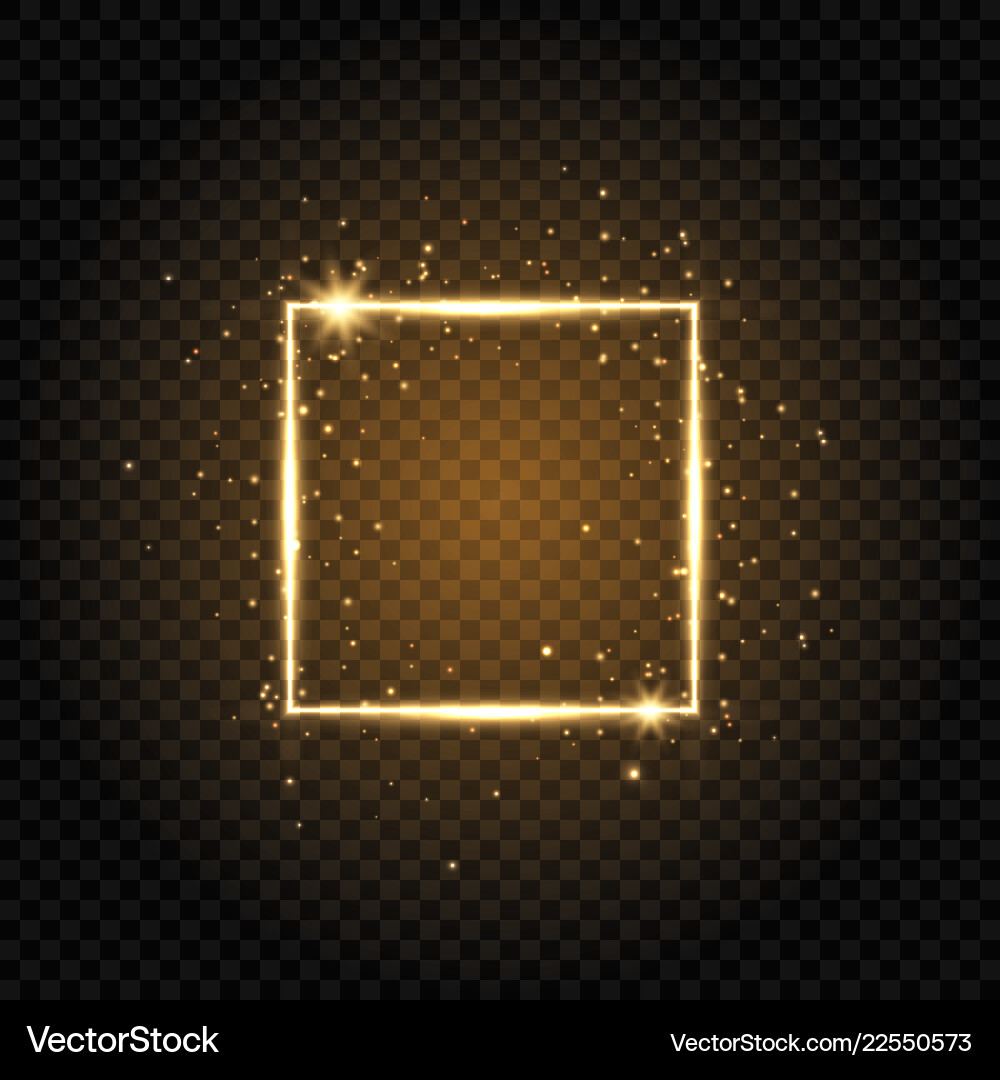 Gold luxury frame isolated on transparent Vector Image