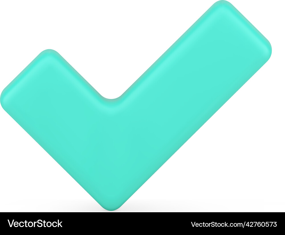 Green glossy positive checkmark approved done Vector Image
