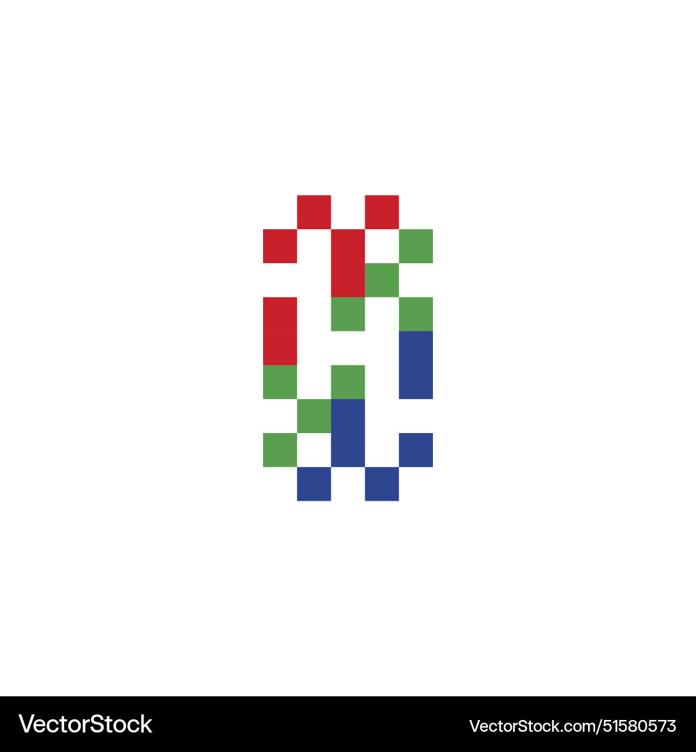 H initial 8bits logo Royalty Free Vector Image