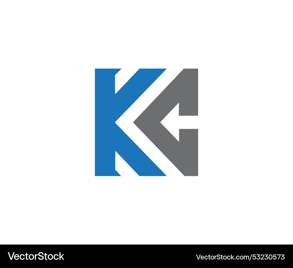 Initial kc letter logo design template Royalty Free Vector