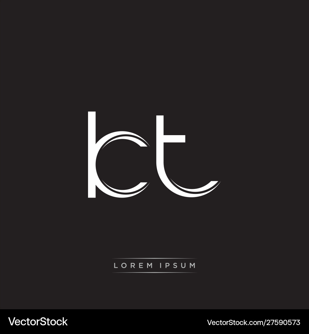 Kt initial letter split lowercase logo modern Vector Image