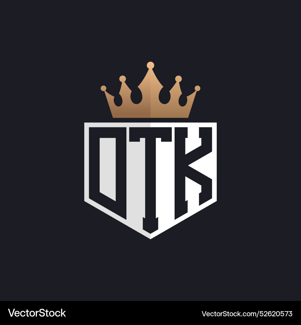 Luxury dtk logo with crown elegant initials Vector Image